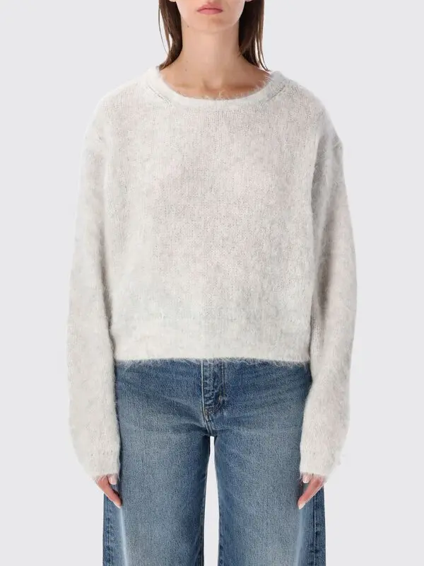 American Vintage Relaxed Fit Alpaca Wool Crewneck Jumper - Ice