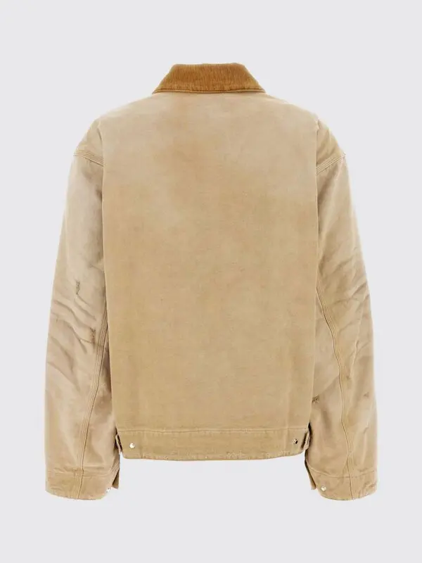 GOLDEN GOOSE Cotton Shirt Jacket With Ribbed Velvet Collar