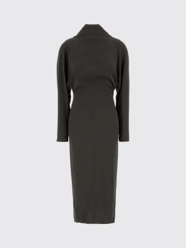 Giorgio Armani High-neck Draped Sheath Midi Dress
