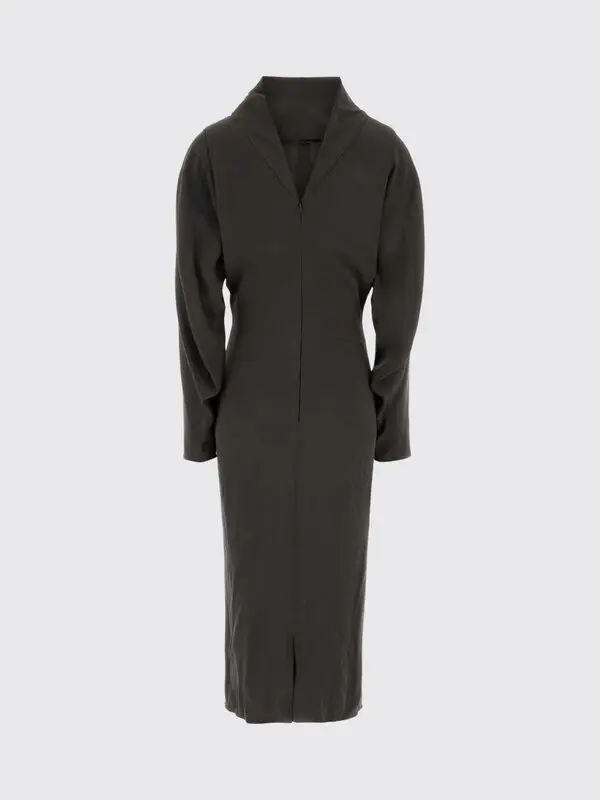 Giorgio Armani High-neck Draped Sheath Midi Dress