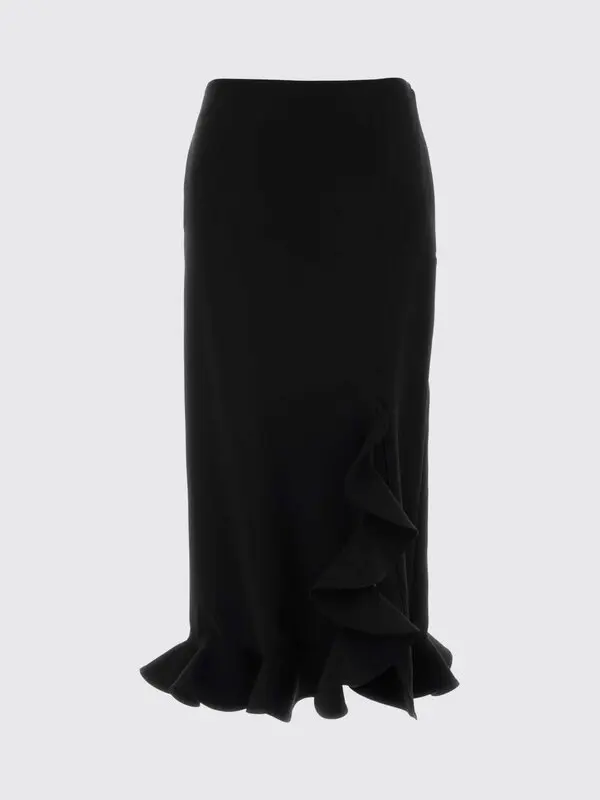 Moschino High-waisted Ruffled Crêpe Midi Pencil Skirt