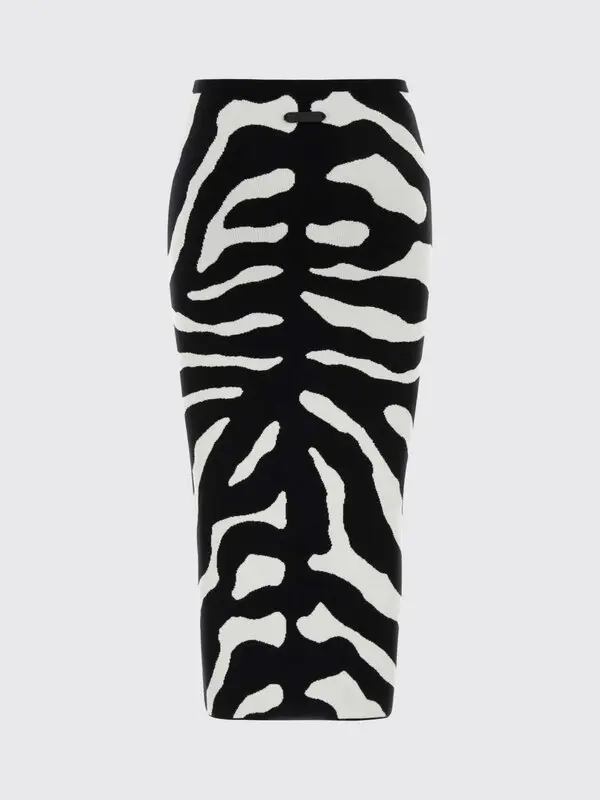 Moschino Zebra-print Mohair Blend Knit Midi Pencil Skirt - Black