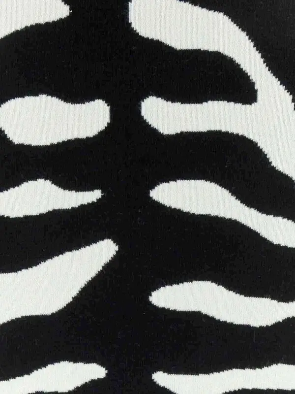 Moschino Zebra-print Mohair Blend Knit Midi Pencil Skirt - Black