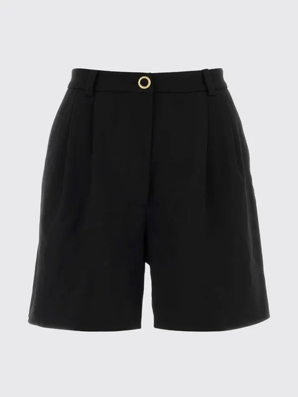 Alessandra Rich Mid-rise Pleated Wool-blend Shorts