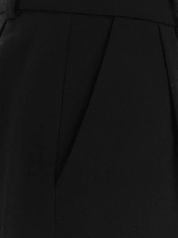 Alessandra Rich Mid-rise Pleated Wool-blend Shorts