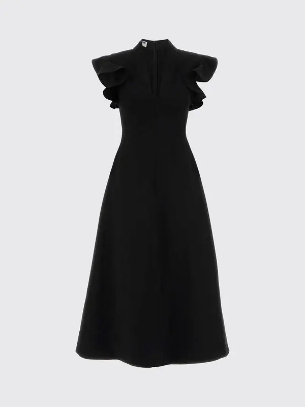 Moschino Sleeveless V-neck Flared Midi Cocktail Dress In Crêpe