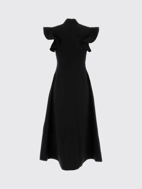 Moschino Sleeveless V-neck Flared Midi Cocktail Dress In Crêpe