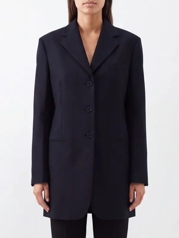 JIL SANDER Knee-length Single-breasted Blazer In Virgin Wool And Mohair