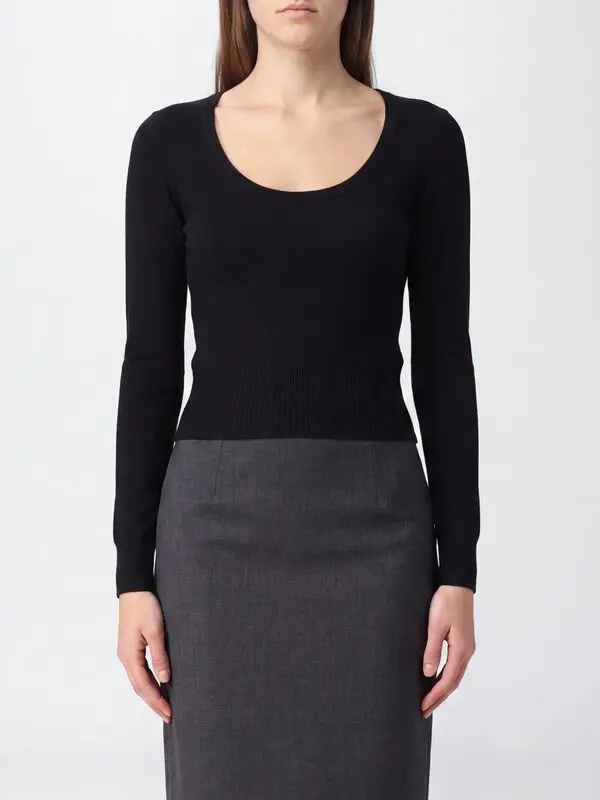 Moschino Ribbed Knit Sweater - Black