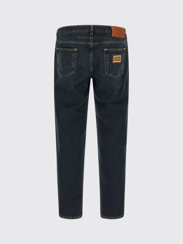 Dolce & Gabbana Mid-rise Straight Jeans With Logo Plaque