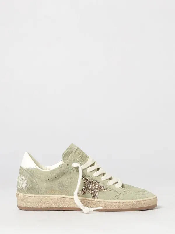 GOLDEN GOOSE Ball Star Suede Sneakers With Glitter Details