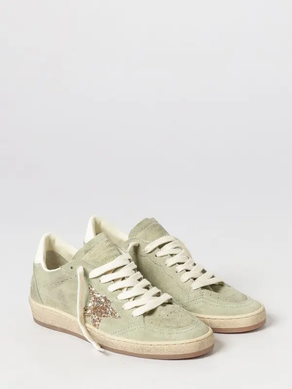 GOLDEN GOOSE Ball Star Suede Sneakers With Glitter Details