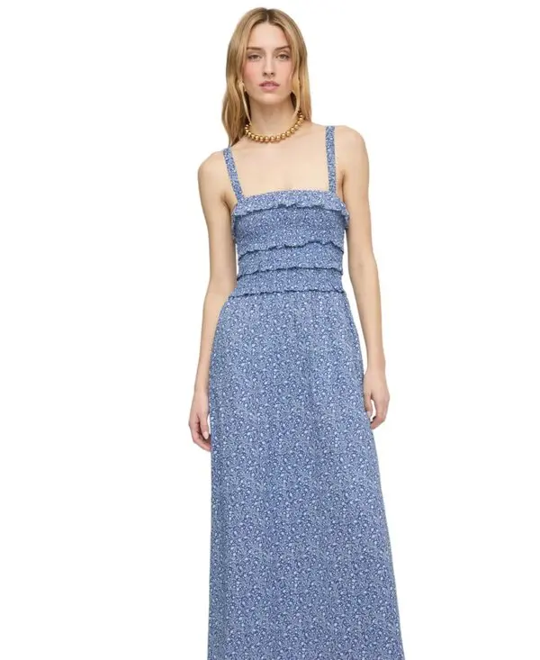 Hill House Home The Annaliese Nap Dress - Cornflower Ditsy Thistle