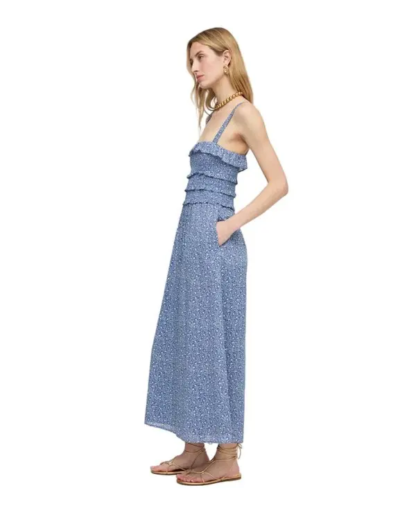 Hill House Home The Annaliese Nap Dress - Cornflower Ditsy Thistle