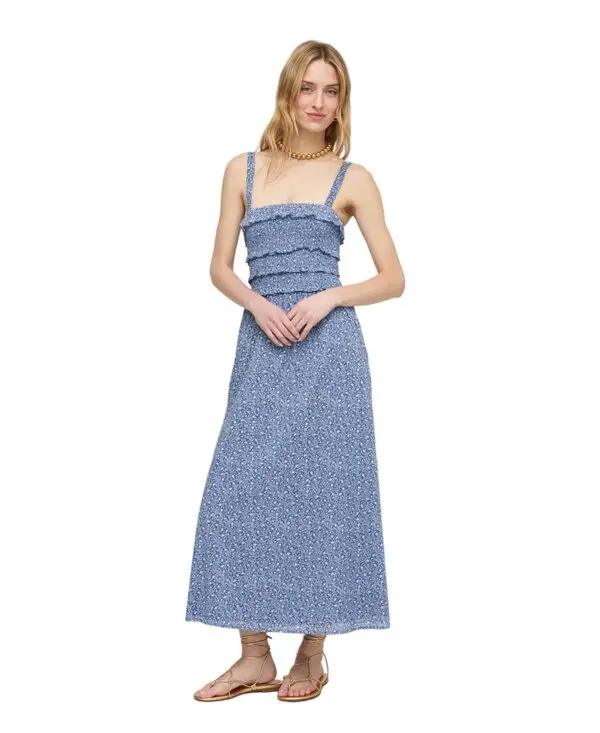 Hill House Home The Annaliese Nap Dress - Cornflower Ditsy Thistle