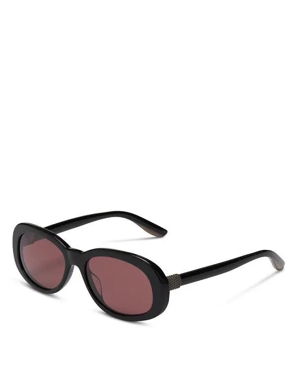 Brunello Cucinelli Claire Oval Sunglasses, 55mm - Black