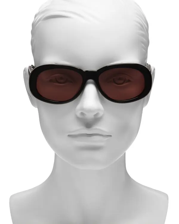 Brunello Cucinelli Claire Oval Sunglasses, 55mm