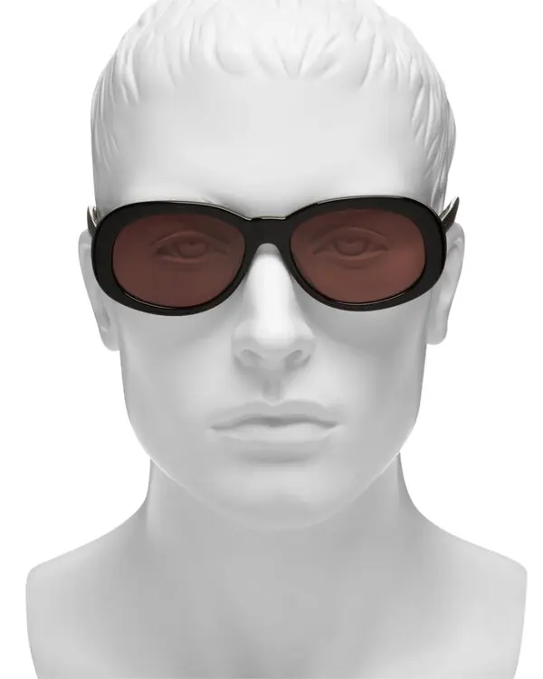 Brunello Cucinelli Claire Oval Sunglasses, 55mm