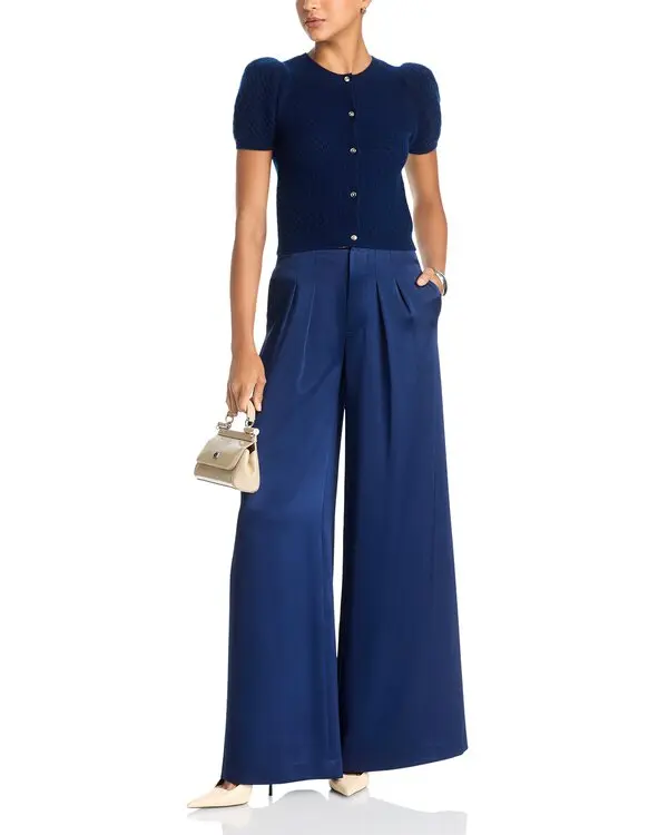 Alice + Olivia Sabine Puffed Sleeve Cashmere Blend Cardigan