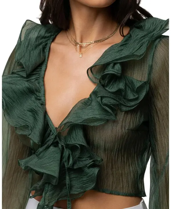 JLUXLABEL Delilah Ruffled Top - Green