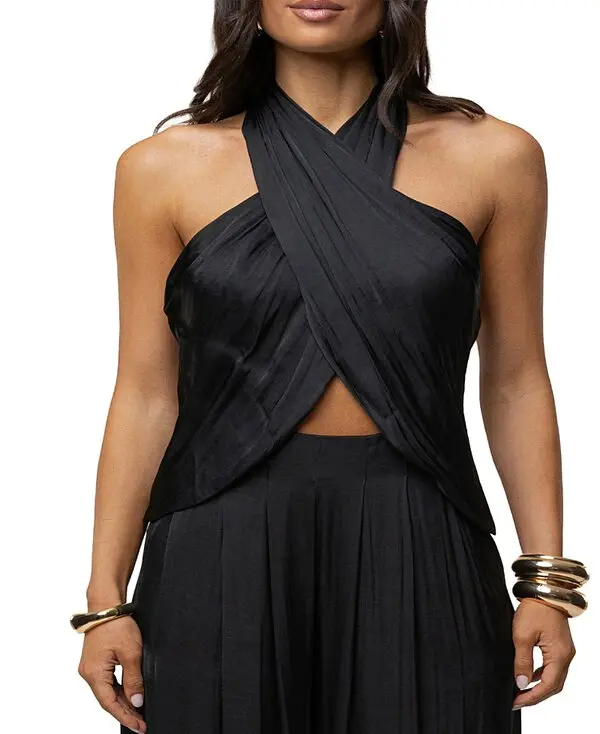 JLUXLABEL Core Form Halter Top - Black