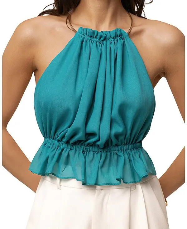 JLUXLABEL Moonlit Coast Halter Top - Aqua