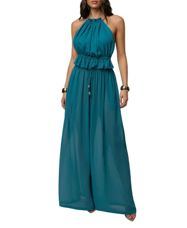 JLUXLABEL Moonlit Coast Halter Top - Aqua