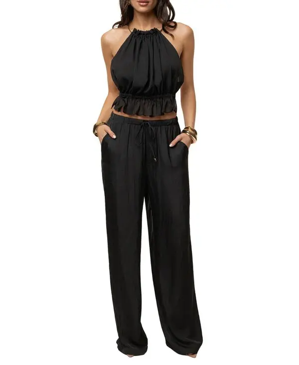 JLUXLABEL Moonlit Coast Halter Top - Black