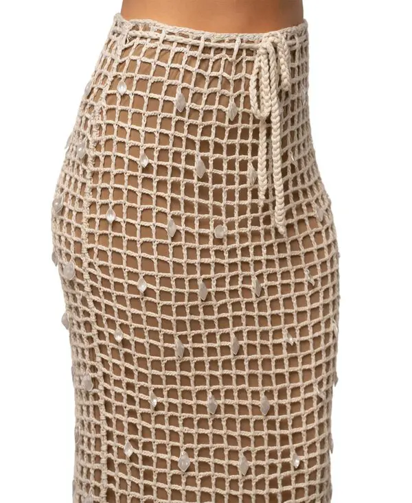 JLUXLABEL Pearl Shore Crochet Skirt