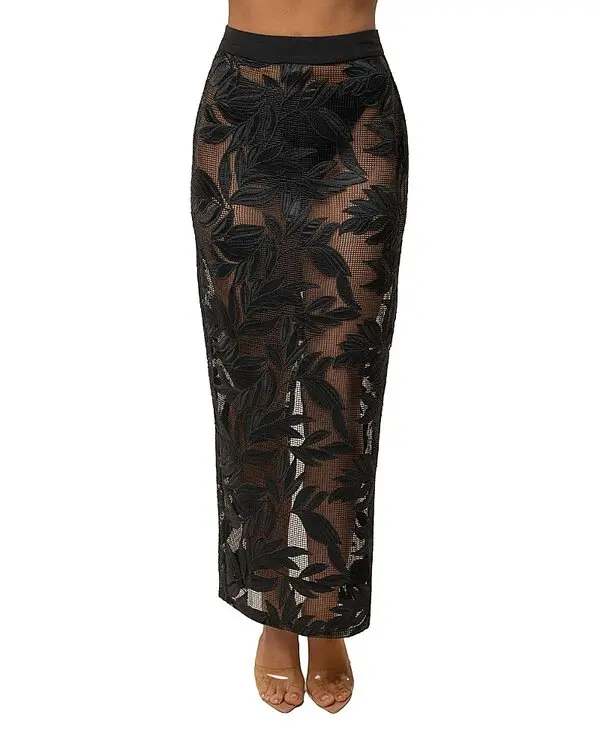 JLUXLABEL Bali Nights Embroidered Skirt - Black