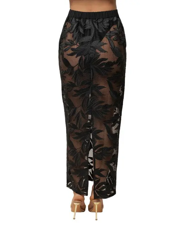 JLUXLABEL Bali Nights Embroidered Skirt - Black