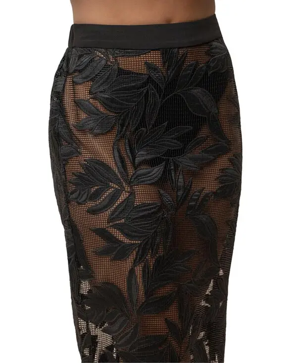 JLUXLABEL Bali Nights Embroidered Skirt - Black