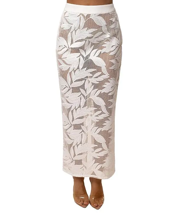 JLUXLABEL Bali Nights Embroidered Skirt - White