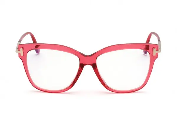 TOM FORD Cat Eye Eyeglasses - Shiny Red / Clear Lens