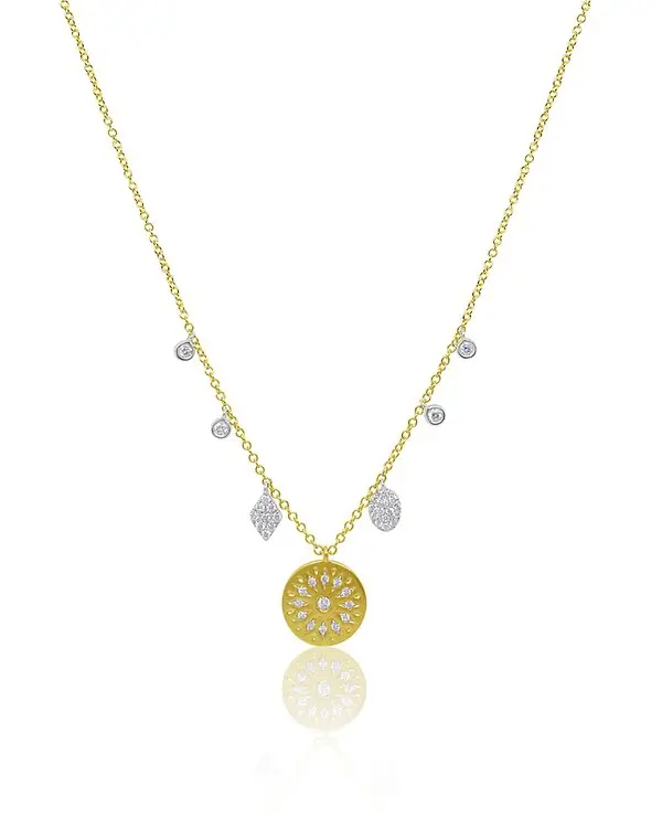 Meira T 14k White & Diamond Starburst Pendant Necklace, 0.26 Tcw - Yellow Gold