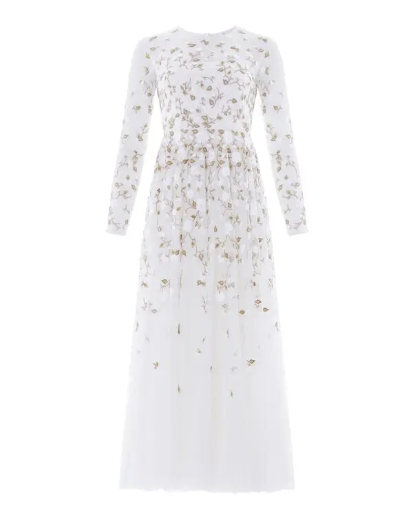 NEEDLE & THREAD Trailing Roses Long Sleeve Maxi Gown