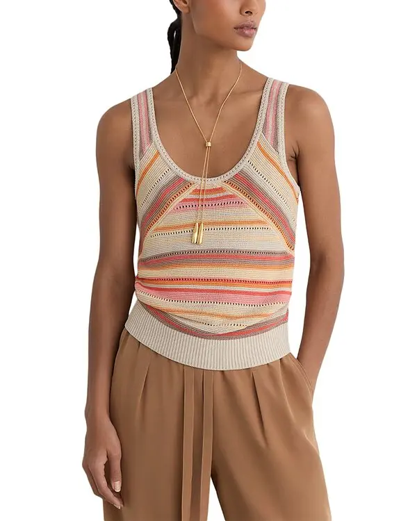 REISS Miriam Knitted Openwork Vest