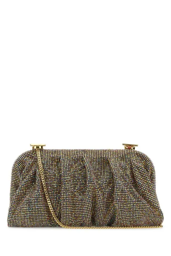 Benedetta Bruzziches Large Venus Embellished Fabric Clutch Bag With Shoulder Strap - Multicoloured