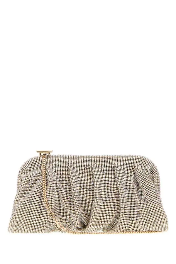 Benedetta Bruzziches Large Venus Embellished Fabric Clutch With Shoulder Strap - Multicoloured