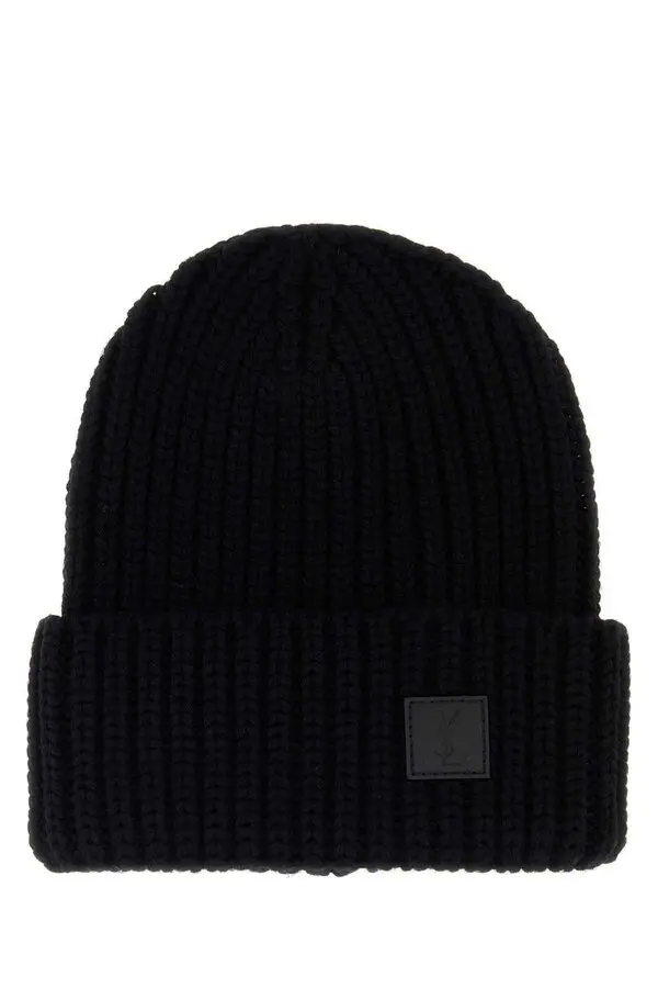 Saint Laurent Wool Beanie Hat - Black