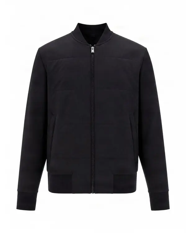 BOSS BLACK Padded Zip Front Bomber Jacket