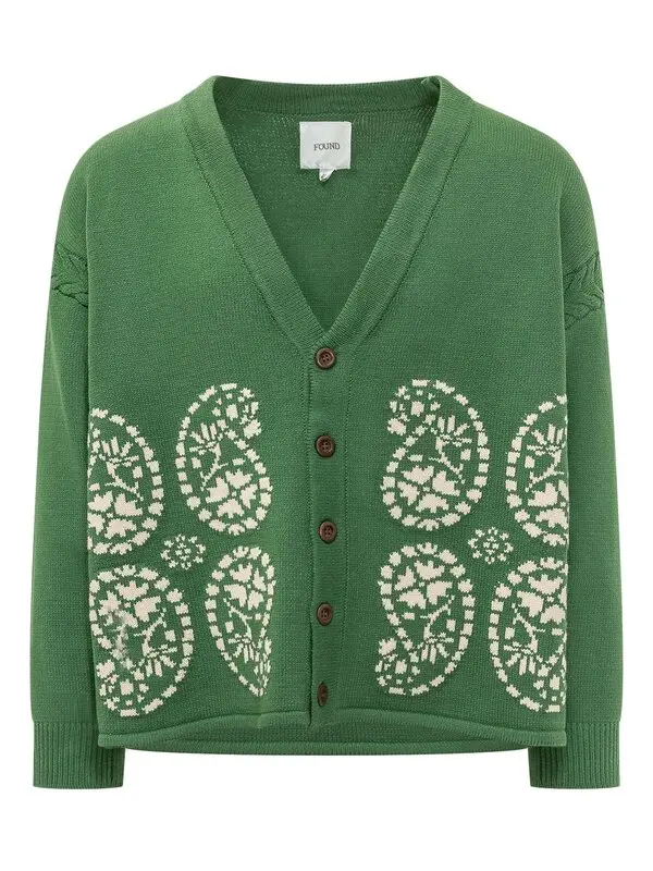 FOUND Paisley Knit Cardigan