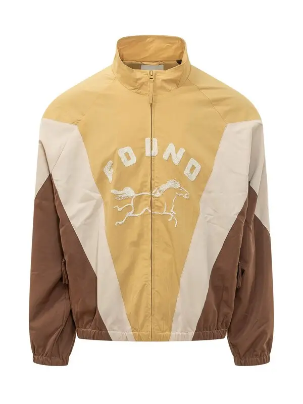 FOUND Lightweight Windbreaker Jacket - Gold/brown/cream