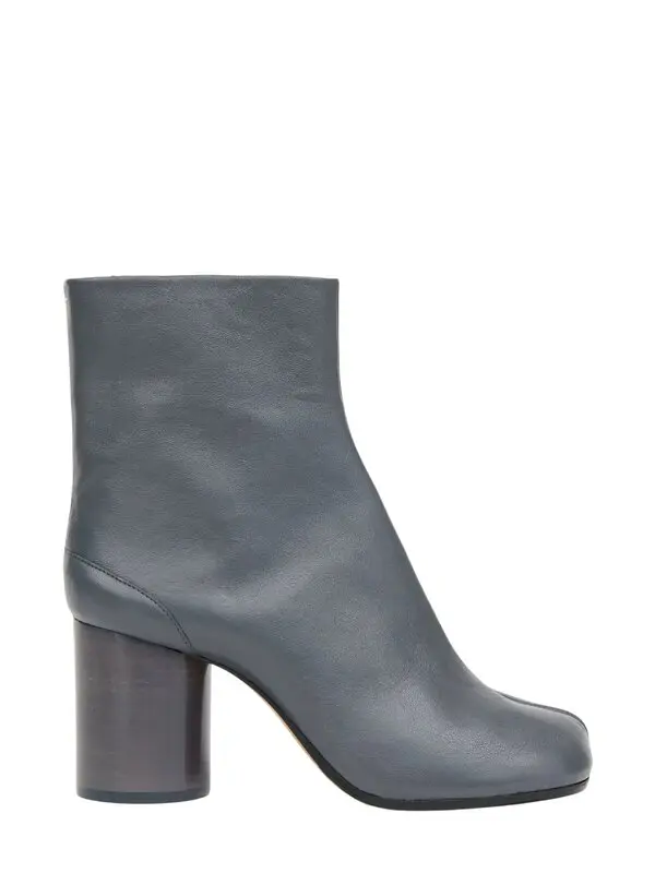 MAISON MARGIELA Tabi-style Nappa Leather Ankle Boots With Hook Closure And Cylindrical Heel - Grey