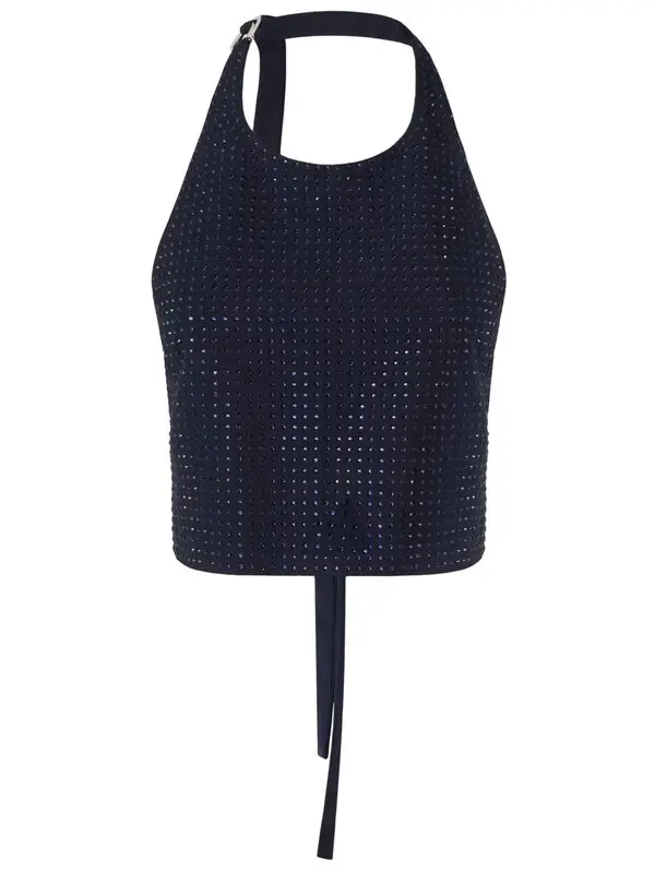 Pinko Sleeveless Halter Neck Top With Tie Detail