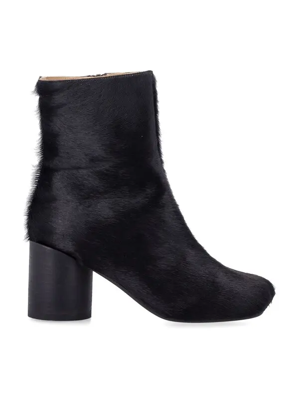 MAISON MARGIELA Square-toe Hair-on Leather Ankle Boots - Marrone