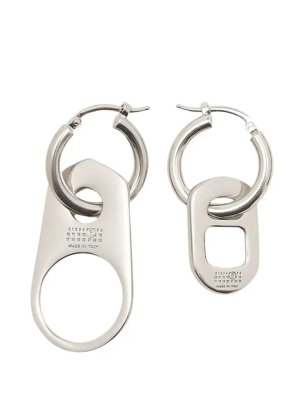 MAISON MARGIELA Statement Hoop Drop Earrings - Silver