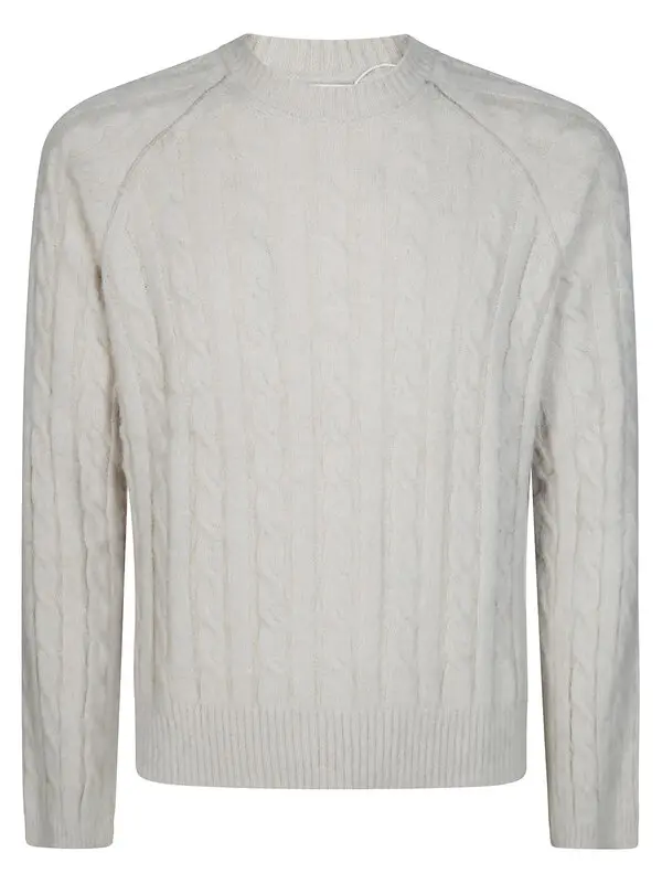 DIANA STUDIO Cable Knit Crewneck Sweater - Beige