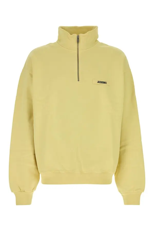 Jacquemus Jacquard-trim Sweatshirt With Grosgrain Finish - Paleyellow