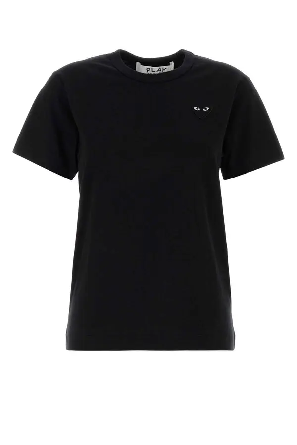 Play Comme Des Garcon Cotton T-shirt With Play Heart Graphic - Black